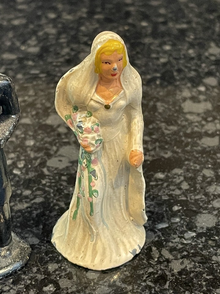VTG Barclay Manoil Cast Metal Lead Wedding Blonde Bride & Groom Figures ...