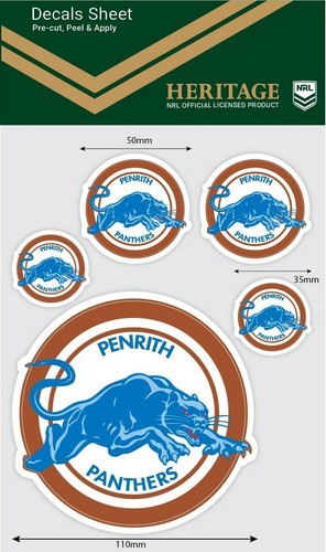 Penrith Panthers Official NRL iTag Heritage Decal Sticker Sheet | eBay ...