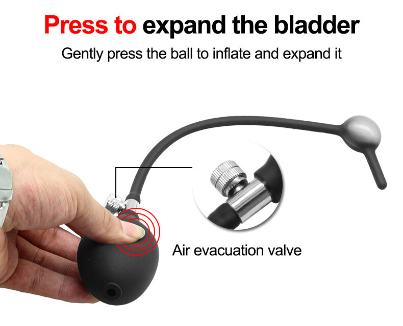 Men Silicone Inflatable Penis Plug Dilator Urethral Expander Stretcher ...