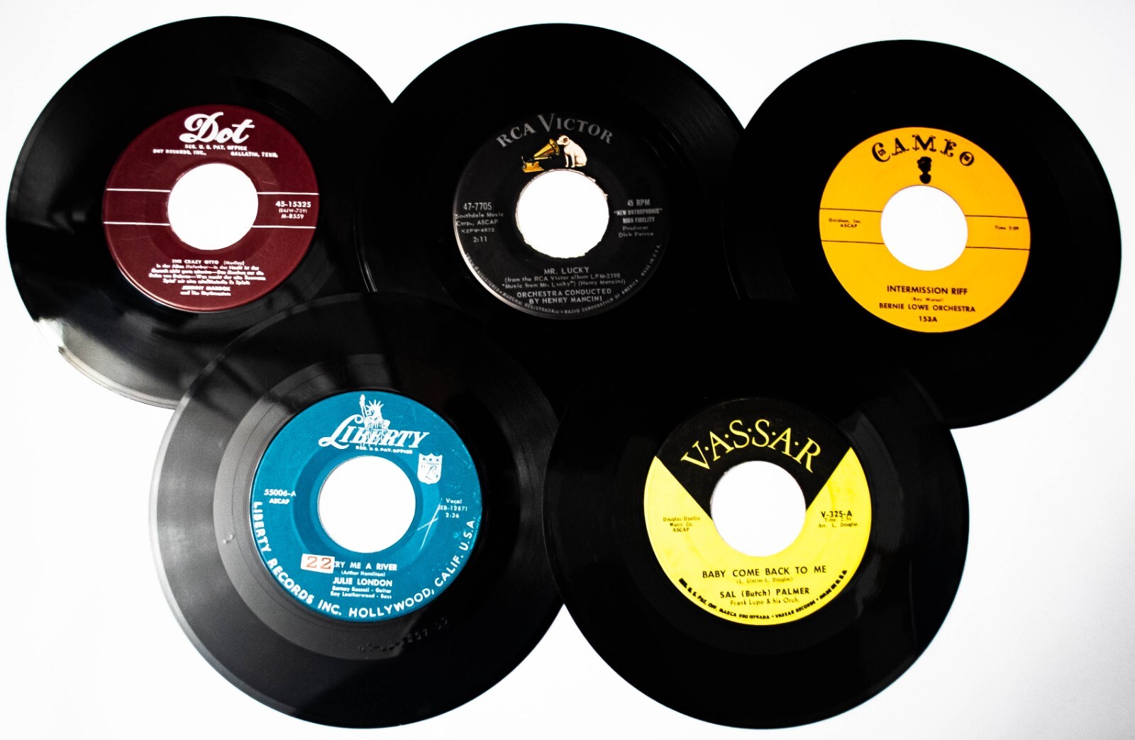Jazz Lot of 5 - 45s Johnny Maddox Henry Mancini Bernie Lowe Orch Julie ...