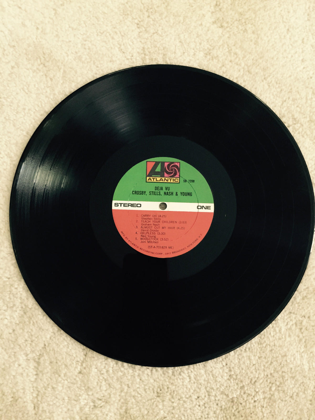 Crosby Stills Nash & Young Deja Vu SD 7209 Atlantic Record LP 12" 1970 ...