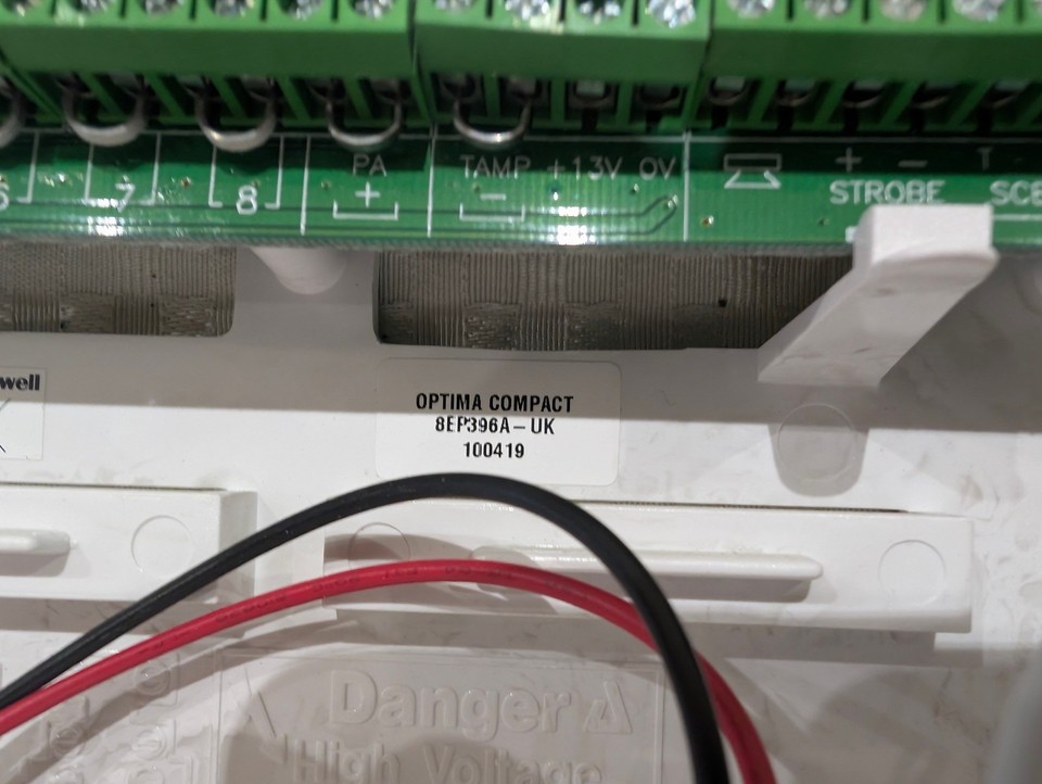 Honeywell Optima Compact Intruder Alarm Panel with back-up battery cell ...