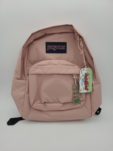 JanSport SuperBreak Plus Backpack MISTY ROSE School Bag Water Bottle ...