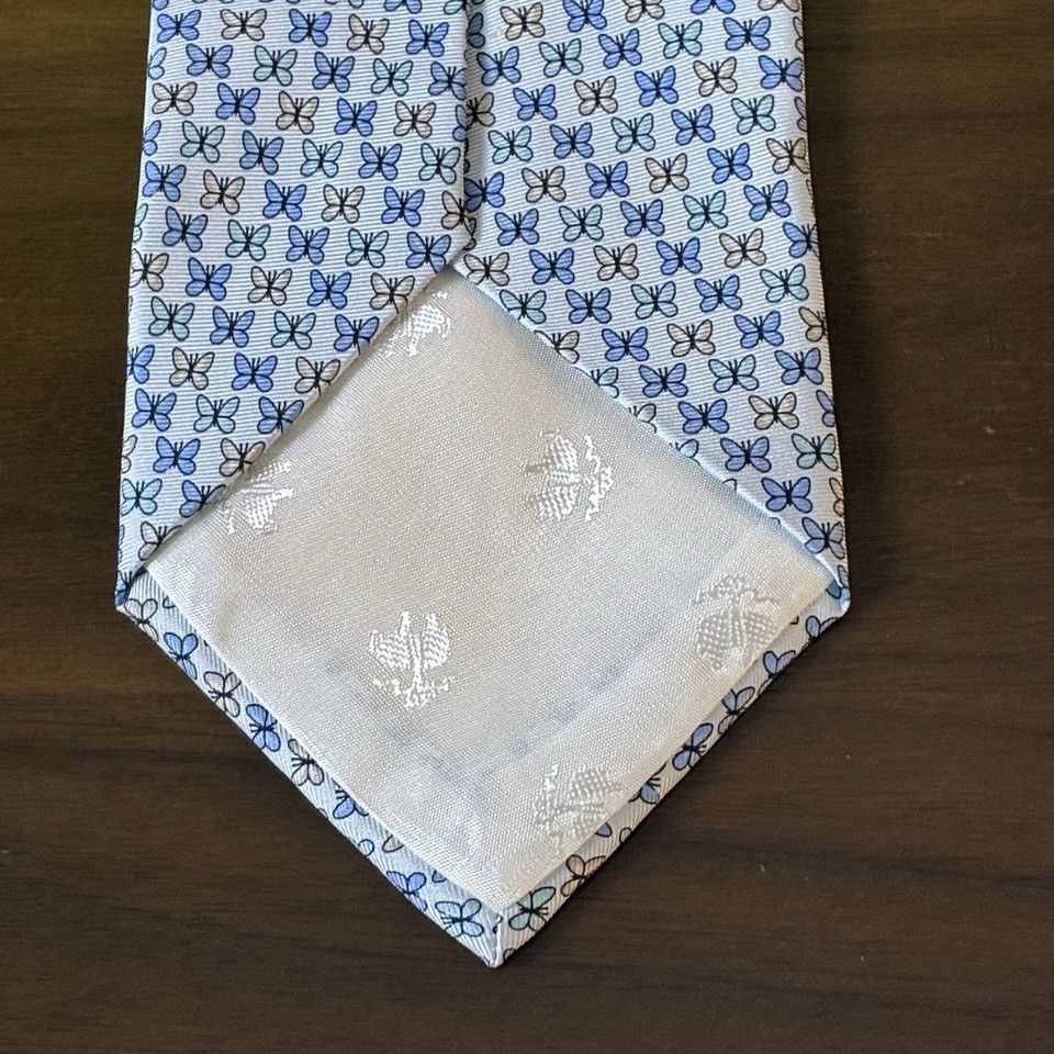 Brooks Brothers Butterfly Blue Silk Printed In Italy Made In USA ...