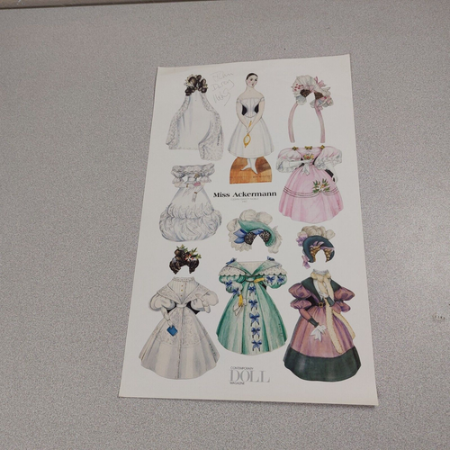 Miss Ackermann Paper Doll Sheet John Darcy Noble SIGNED 1983 11x18 ...