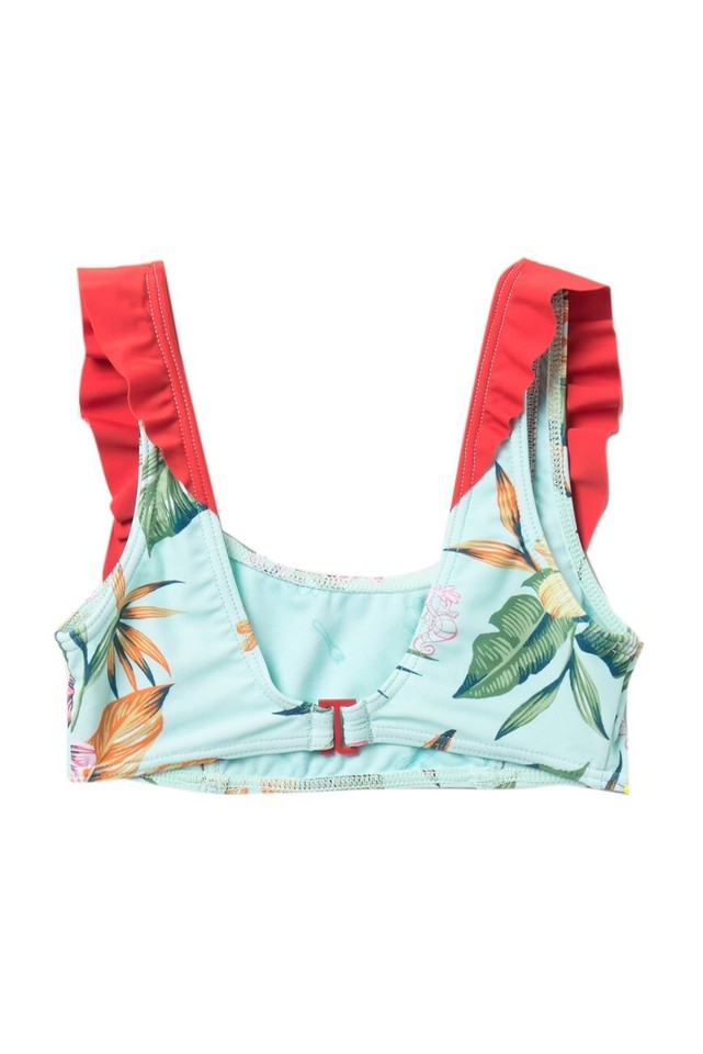 Roxy Big Girl's Ariel Heritage Floral 2 Pc Athletic Ruffle Bikini ...