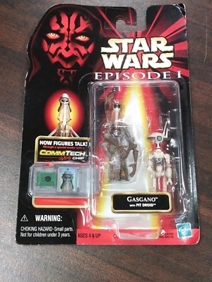1998 Hasbro Star Wars Episode I Figure Gasgano with Pit Droid CommTech ...