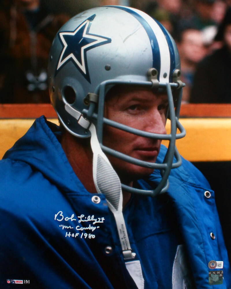 Bob Lilly Autographed Signed Cowboys 16X20 Close Up Photo With Mr ...