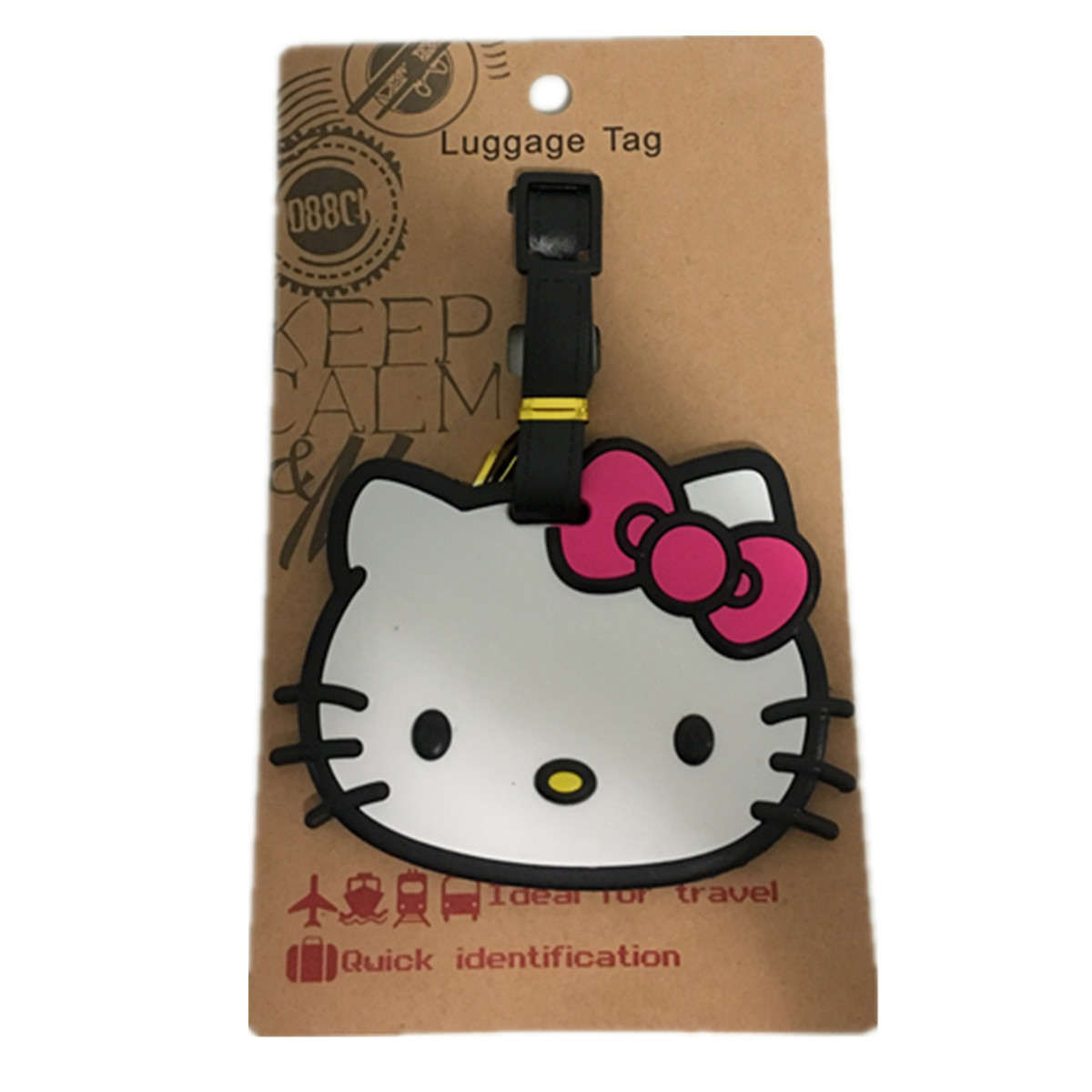 Hello Kitty Travel Luggage Tag School Bag Silicone Cartoon Kids Name ...