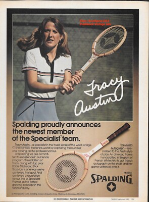 1980 Tracy Austin Spalding Tennis Racquet Vintage Print Advert. | eBay
