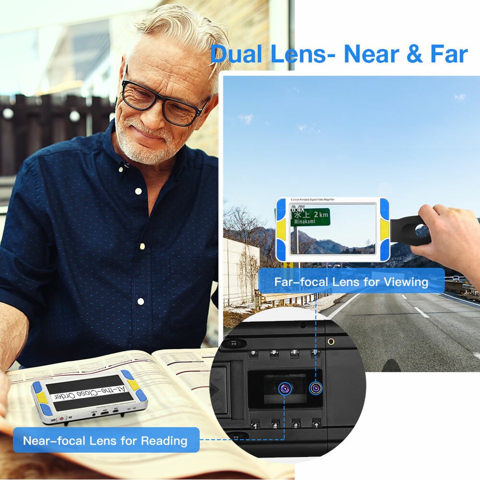 5'' Low Vision Electronic Reading Aid Magnifier Digital Far & Near ...