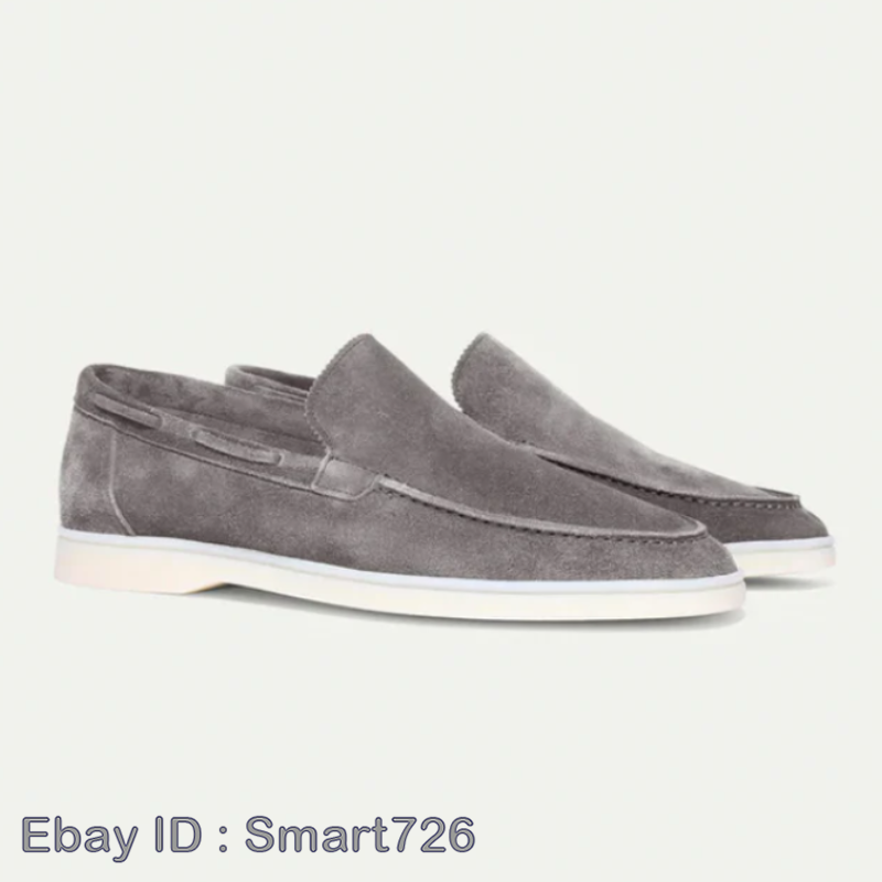 Classic Fashion Suede Slip-On Flat Casual Shoes Lazy Loafers Flat Men's ...