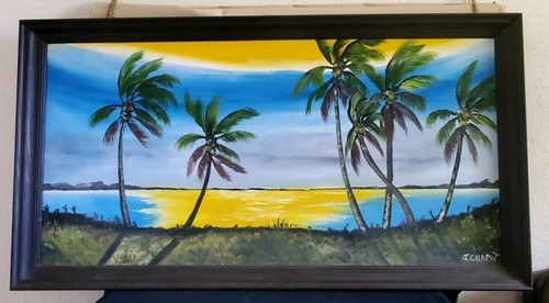 JERRY CHAPUT FL. HIGHWAYMEN STYLE PAINTING SIGNED OIL ON MASONITE ...