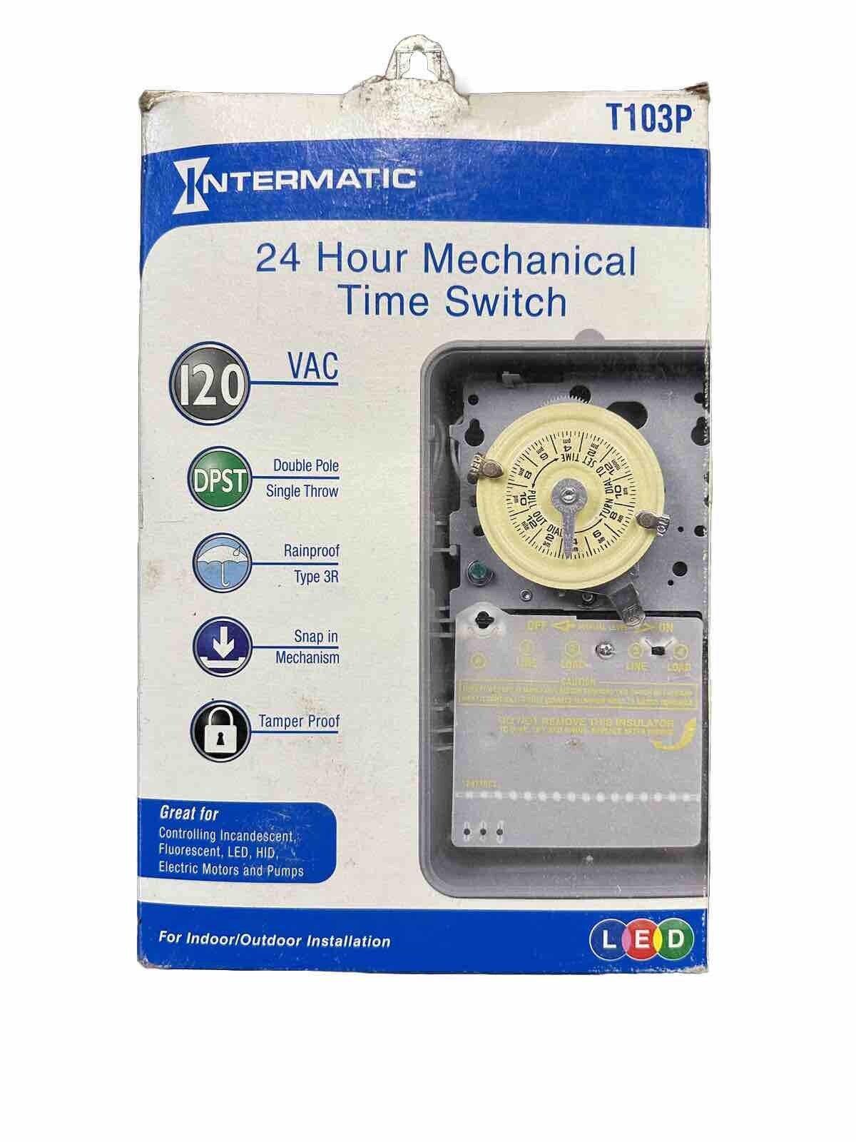 Intermatic T103P Time Clock DPST N-3, 24 hour 120V Grey | eBay