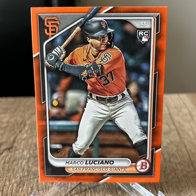 2024 Bowman Baseball Marco Luciano RC Orange Refractor /25 Giants #18 ...