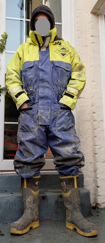 mens FLADEN Rescue System Flotation Suit Yellow & Blue 48" Chest 29 ...