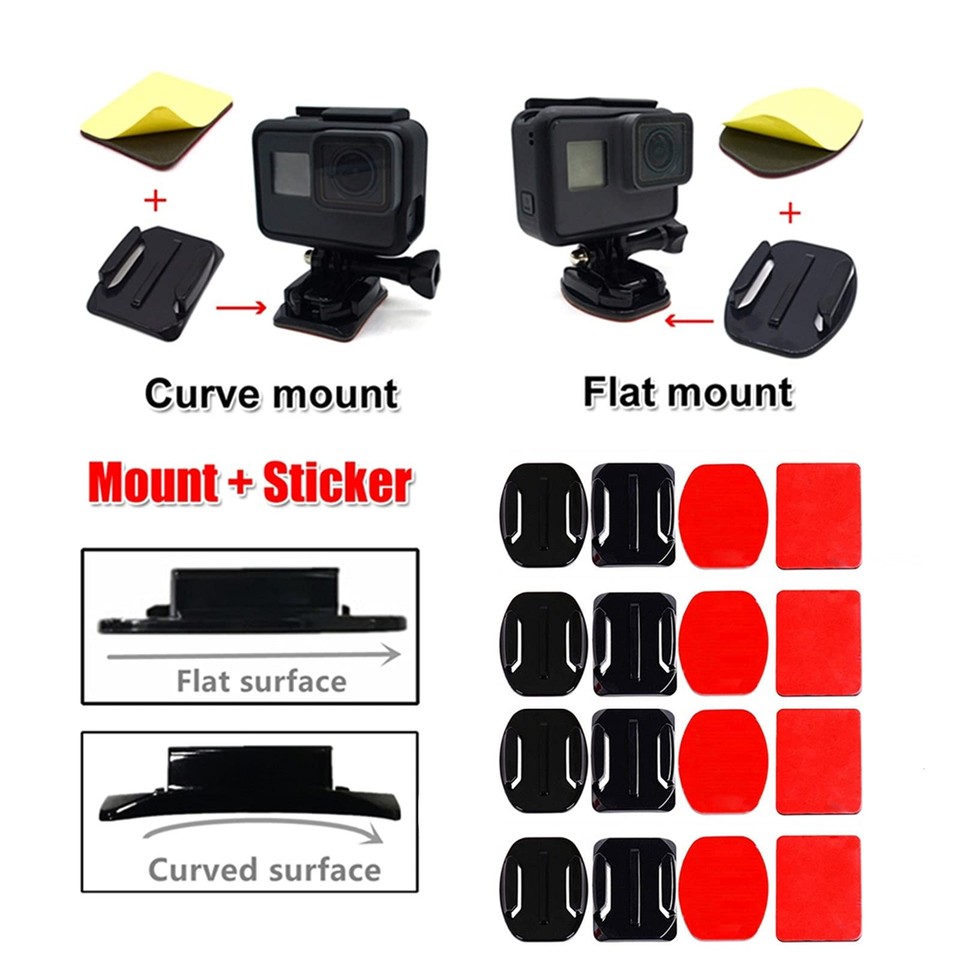Helmet Adhesive Sticky Mounts and Buckle and Thumb Screws Accessory Kit ...