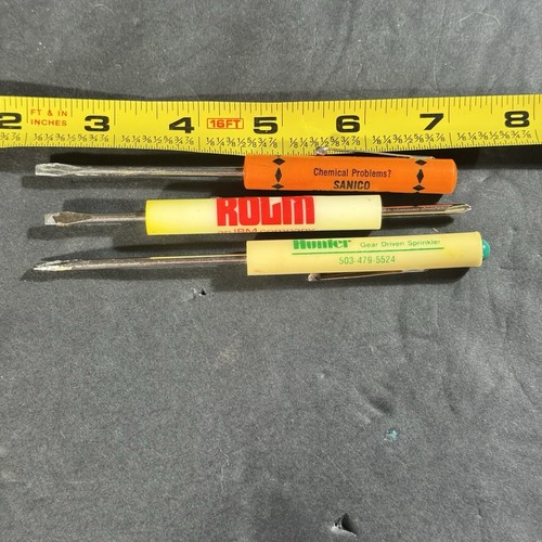 Vtg 3pc Screwdriver Advertising Lot Oregon IBM / Irrigation & Plumbing ...