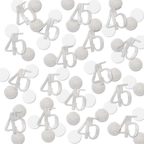 Silver Glitter 45 Confetti 45th Birthday Number Confetti 200pcs ...