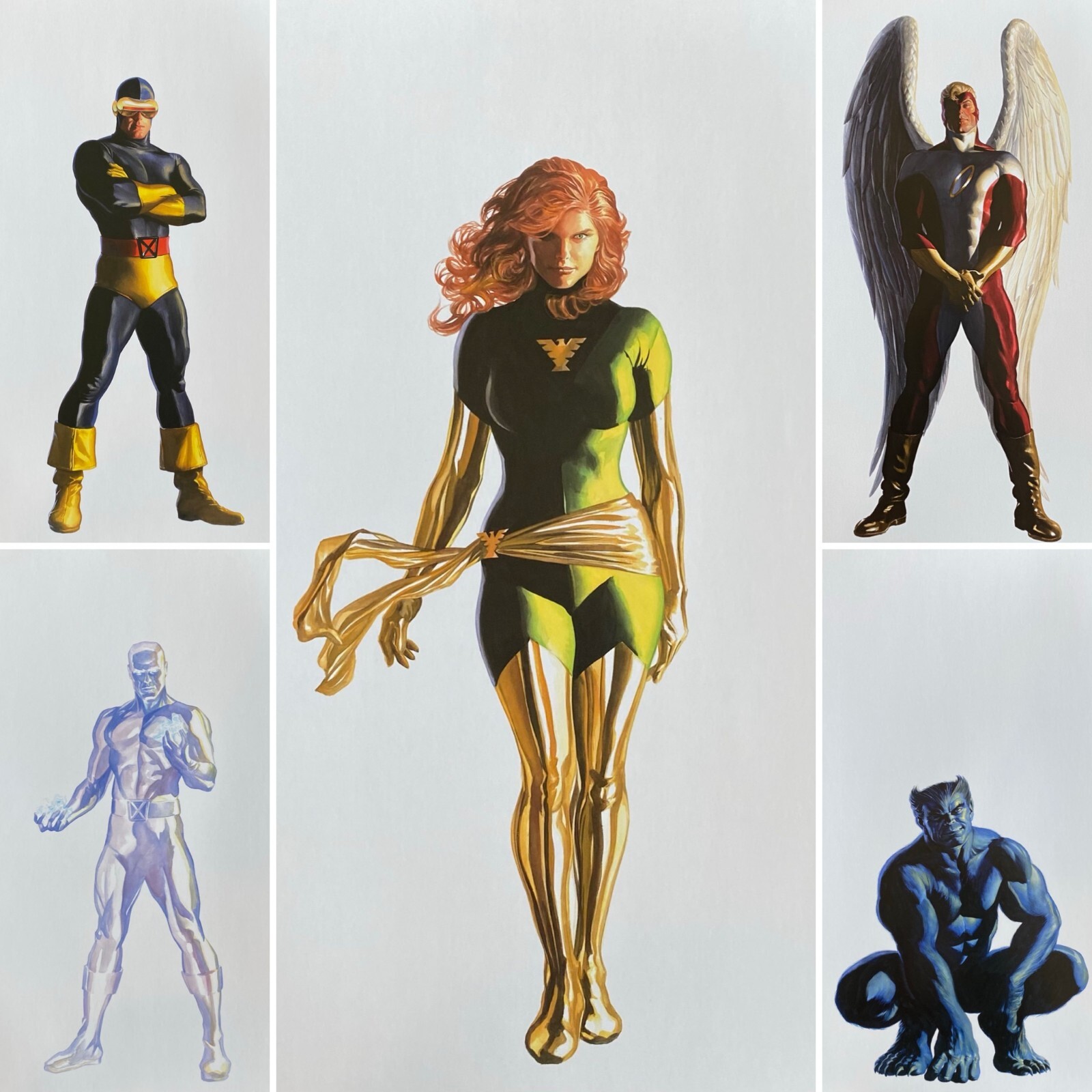 ALEX ROSS rare ORIGINAL X-MEN fine art print SET of 5 PORTRAITS 1 1 x ...