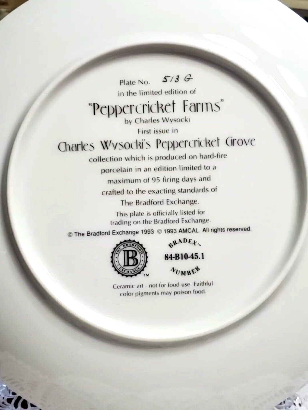 Peppercricket Farms Grove Plate Charles Wysocki Antique Shop First in ...