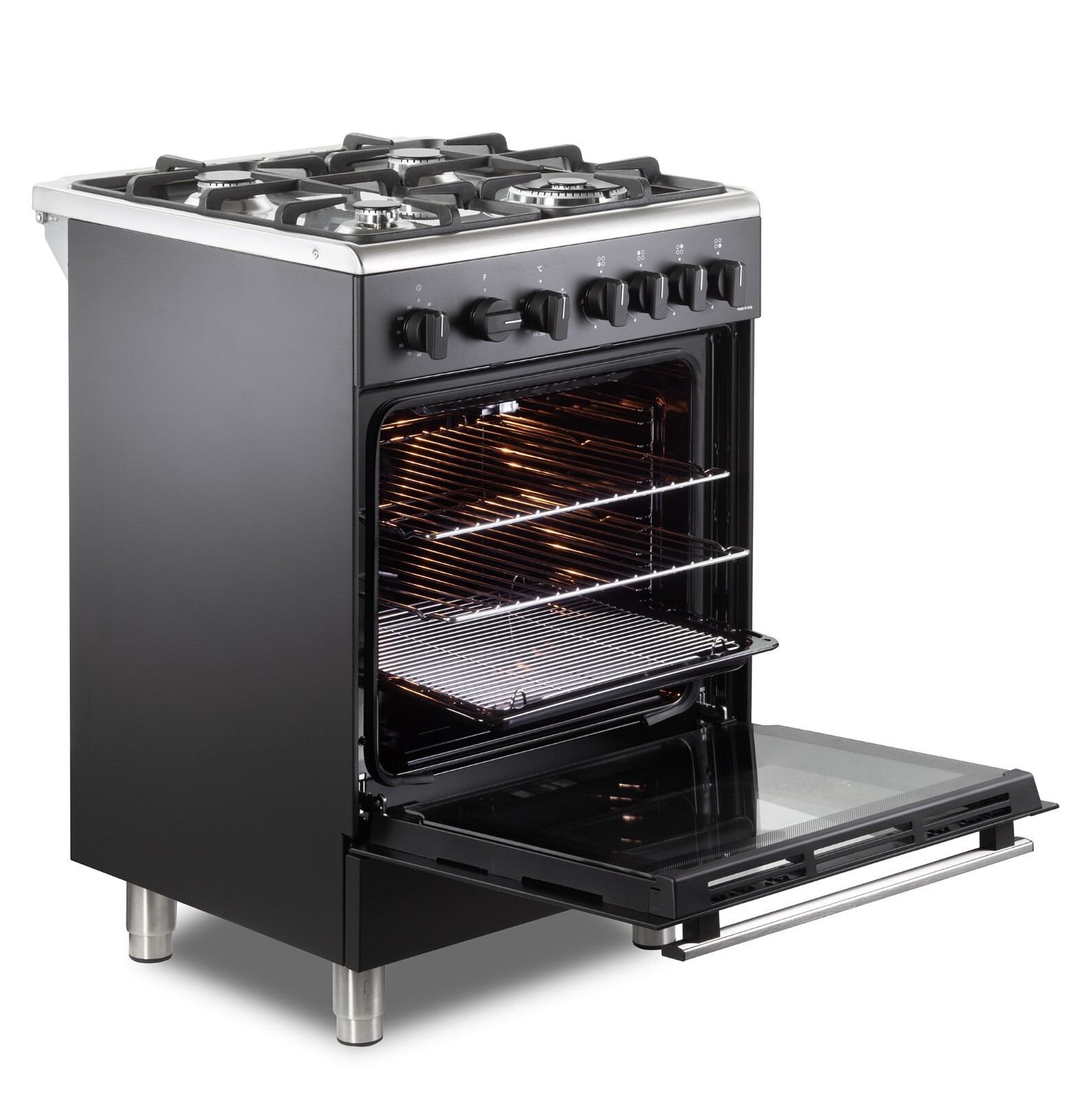 DeLonghi DSC 626 G-1 BL 60cm Modern Single Cavity Gas Range-Style ...