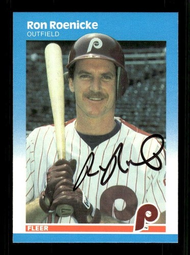 RON ROENICKE SIGNED 1987 FLEER #182 ON-CARD AUTO - PHILADELPHIA ...