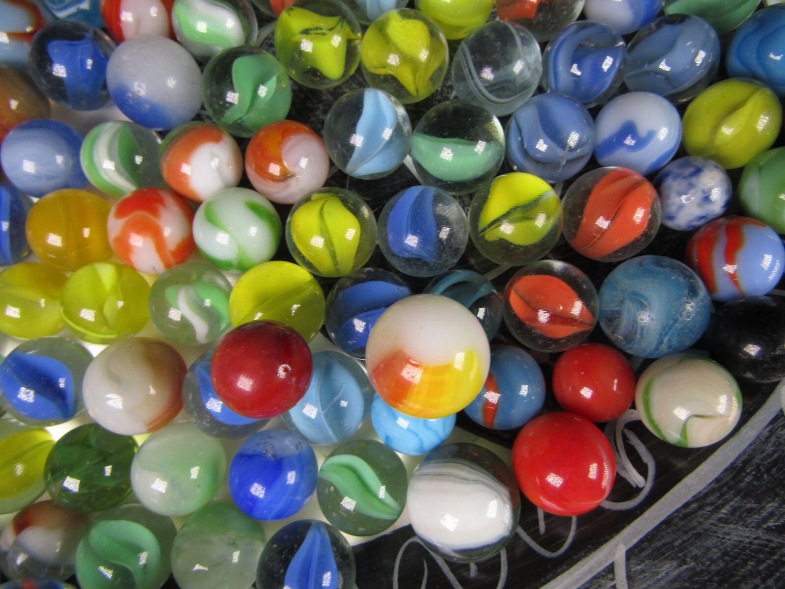 Large Lot Antique & Vintage Handmade & Machine Made Collector Marbles ...