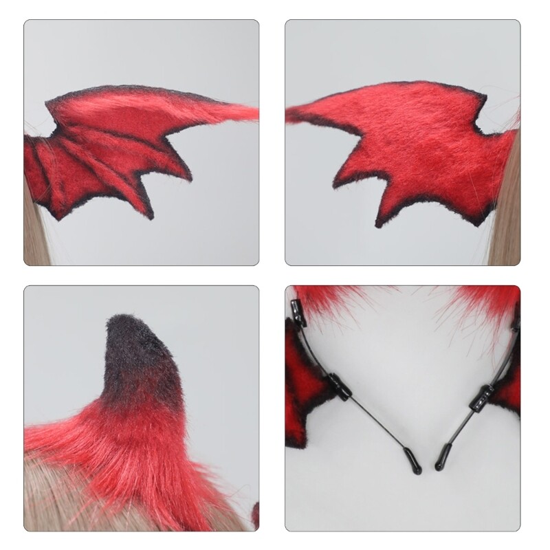 Colorful Devil Ear Hairband Hair Hoop Headbands for Party Halloween ...