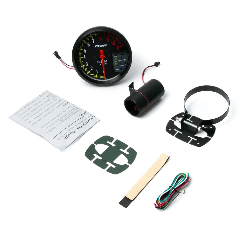 5" Tachometer Gauge 7 Color Backlit Universal 0-11000 RPM Meter With ...
