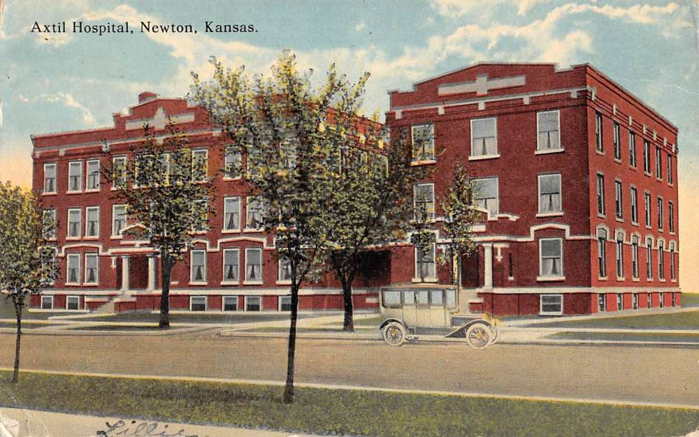 Newton Kansas Axtil Hospital Street View Antique Postcard K64136 | eBay