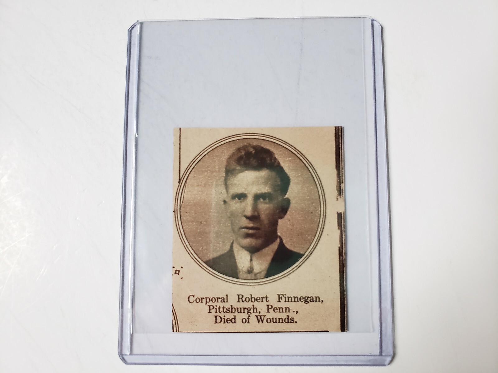 Corporal Robert Finnegan Pittsburgh Pennsylvania 1919 World War 1 WW1 ...