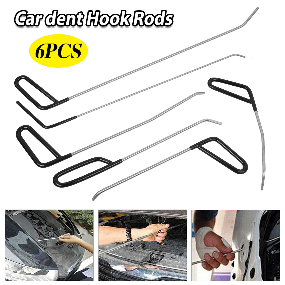6Pc Auto PDR Puller Rods Dent Paintless Repair Tools Car Removal Hail ...