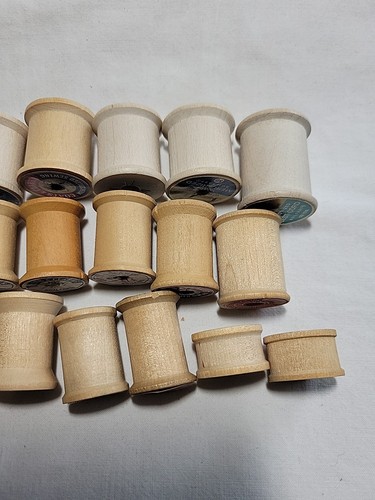 Lot of 19 empty wooden spools great for crafting or collecting | eBay