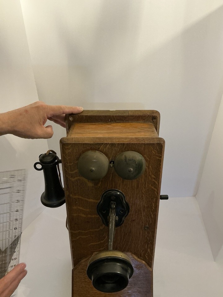 Antique Oak Wall Crank Telephone - Early 1900's - Vintage Display Piece ...