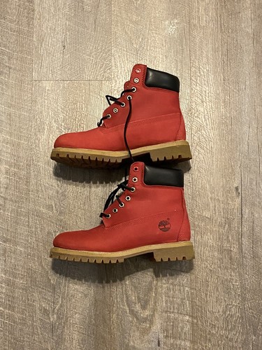 Preown w/o Box Timberland 6" Premium Red /black Men's US 8.5M | eBay