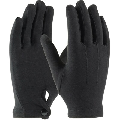 Black Gloves - Nylon - Snap cuff closure - size men's L/XL | eBay