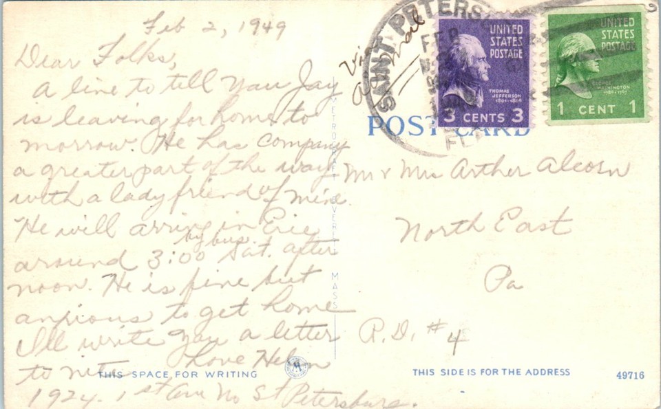 1940s Linen Old FL Postcard Roser Park St. Petersburg Florida Scenic ...