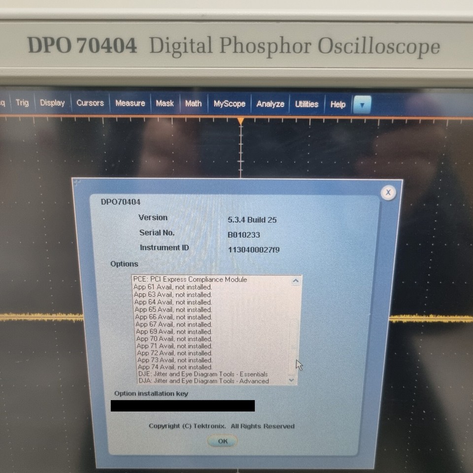 Tektronix DPO70404 4 GHz Digital Phosphor Oscilloscope-10XL,MTH,PTH1 ...
