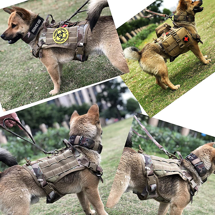 Tactical Dog Vest US Working Dog Military Harness with Handle No-pull ...