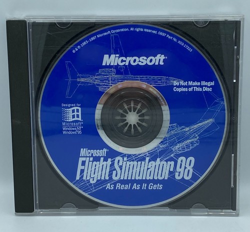 Microsoft Flight Simulator 98 (PC, 1997) Very Clean Disc Missing Front ...