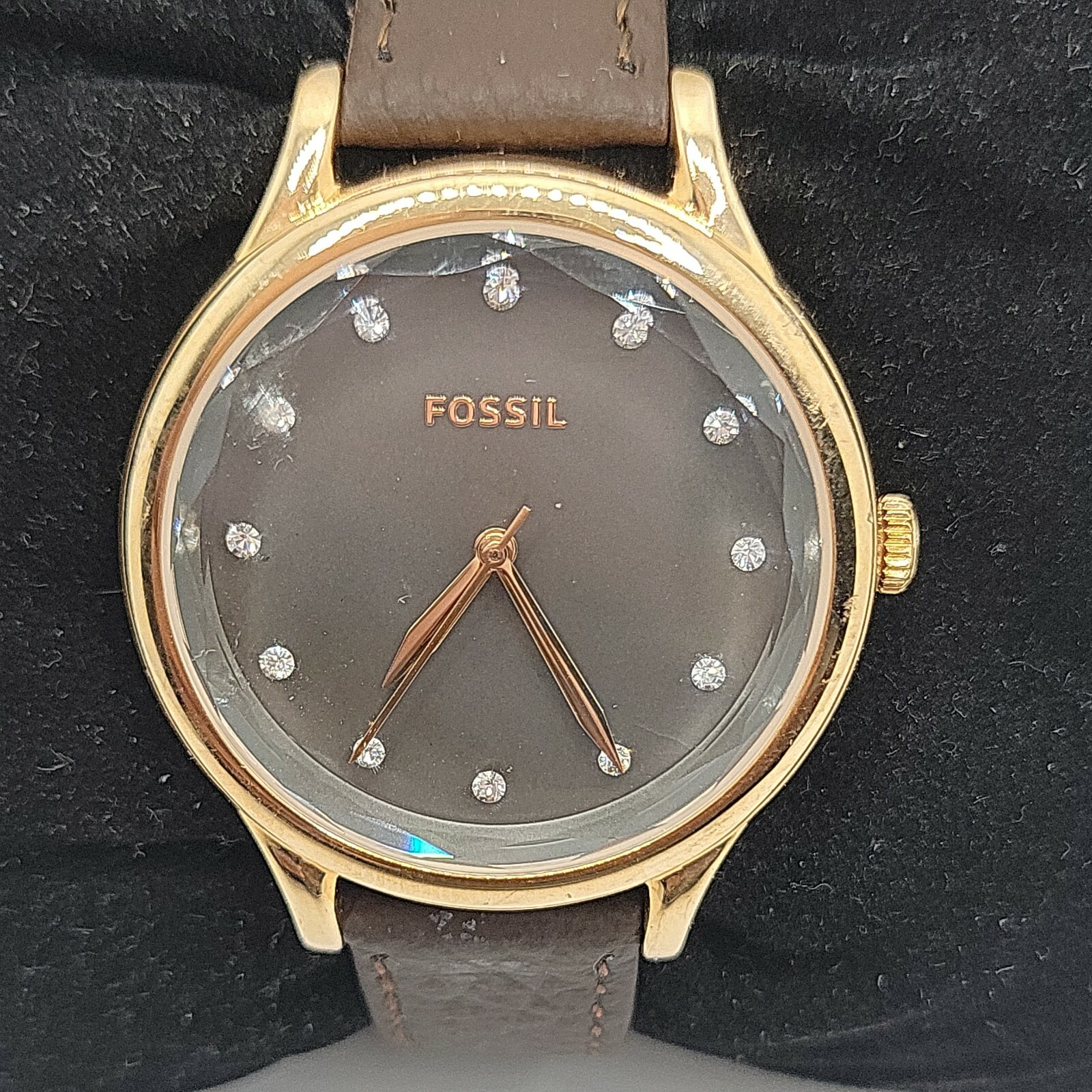 FOSSIL BQ3393 Women's Brown Leather Analog Dial Quartz Genuine Wrist ...