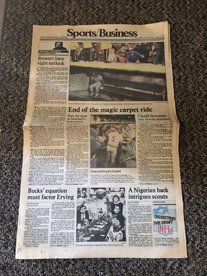 1987 MILWAUKEE Journal Newspaper Brewers Streak Ends 13 Buck Julius ...