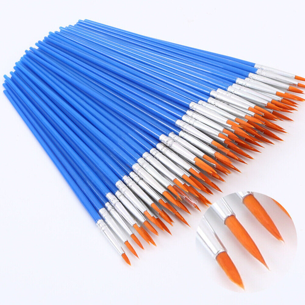 Flat Fine Paint Brushes Small Brush Set Kit for Detail Painting Craft ...