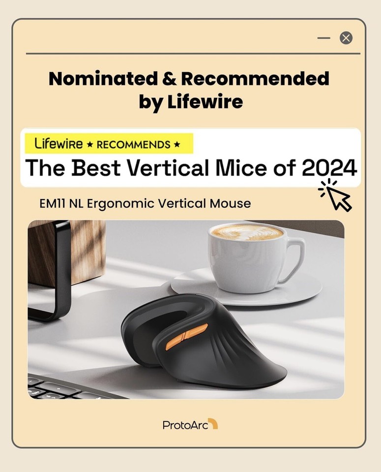 ProtoArc Ergonomic Vertical Mouse, EM11 NL Bluetooth Mouse Wireless | eBay