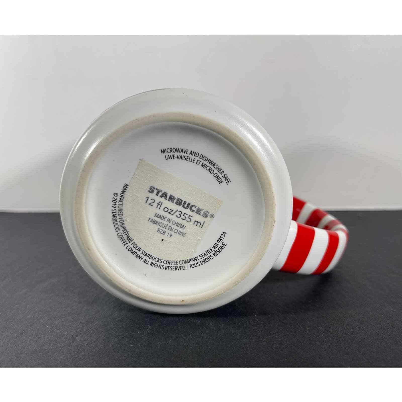 Starbucks 2019 Christmas Mug Stripe Handle Holly Mermaid 12 oz Green ...