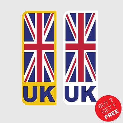 UK Car Number Plate Stickers For Vans Lorrys Caravans - UK Union Jack ...
