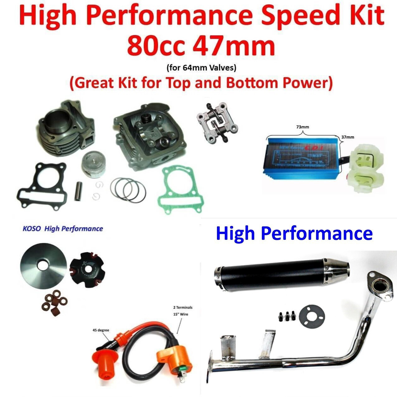 Vento Phantom R5,Triton L1,GY6-50 High Performance 80cc Speed Kit | eBay