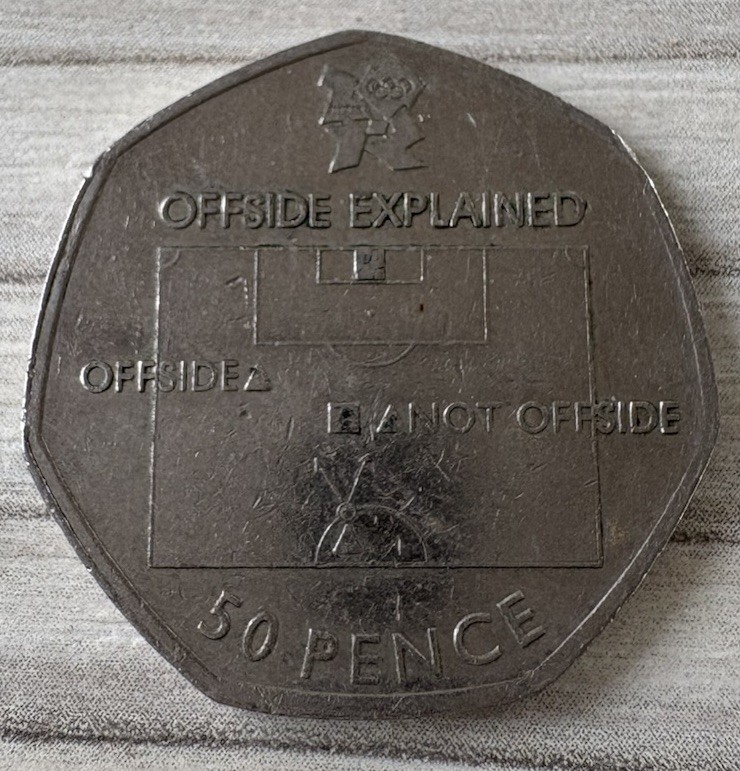 2011 Offside Rule London Olympic Commemorative 50p Coin Circulated ...