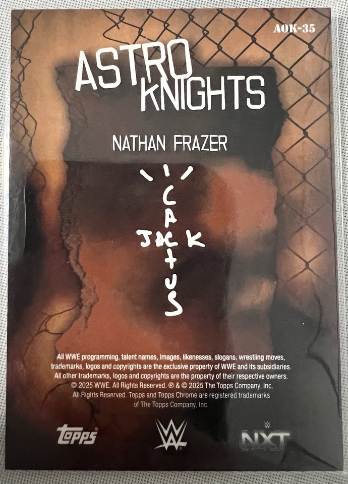 Topps Chrome WWE x Cactus Jack 2025 #AOK-35 Nathan Frazer Astro Knights ...
